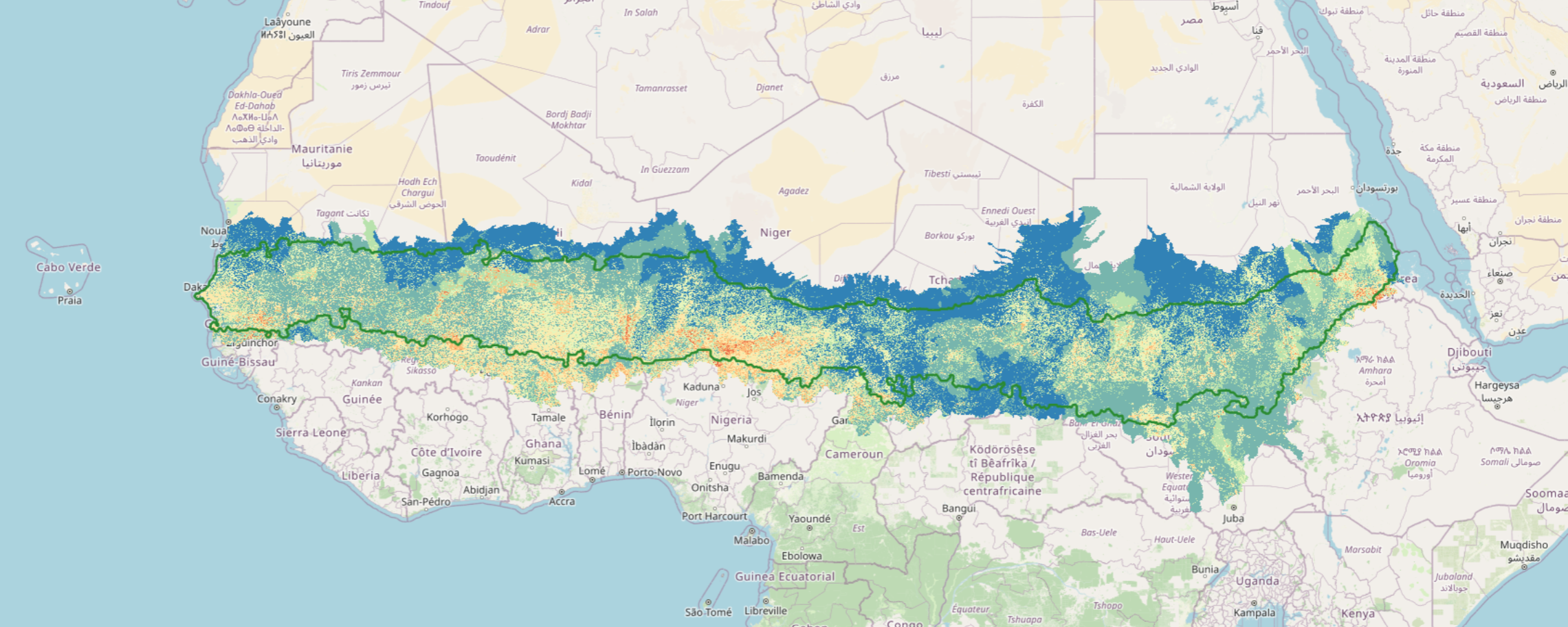 8- Convergence of Evidence map with nine land change issues - AtlaSahel